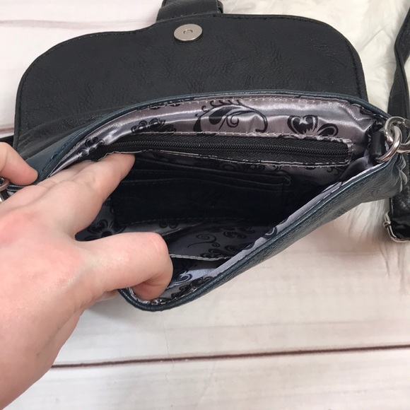 Grace Adele | Bags | Grace Adele Dark Teal Crossbody Clutch | Poshmark